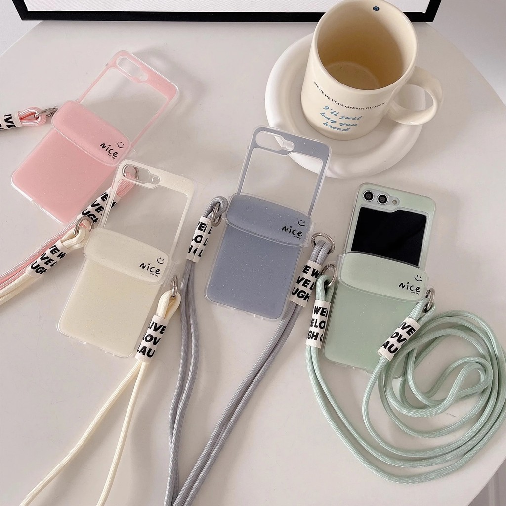 Jual Transparent Drip Glitter Folding Screen Case For Samsung Galaxy Z ...