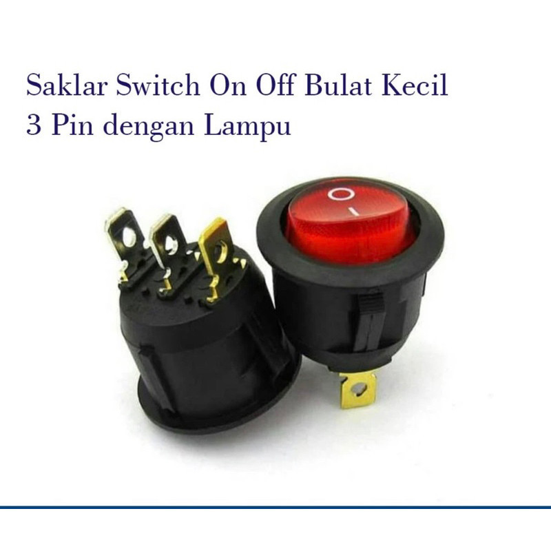 Jual saklar switch bulat 3 pin (on-off) | Shopee Indonesia