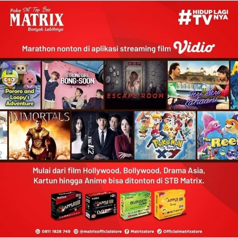 Jual CUCIGUDANG!!! STB Matrix Apple Merah Set Top Box TV Digital Dongle ...