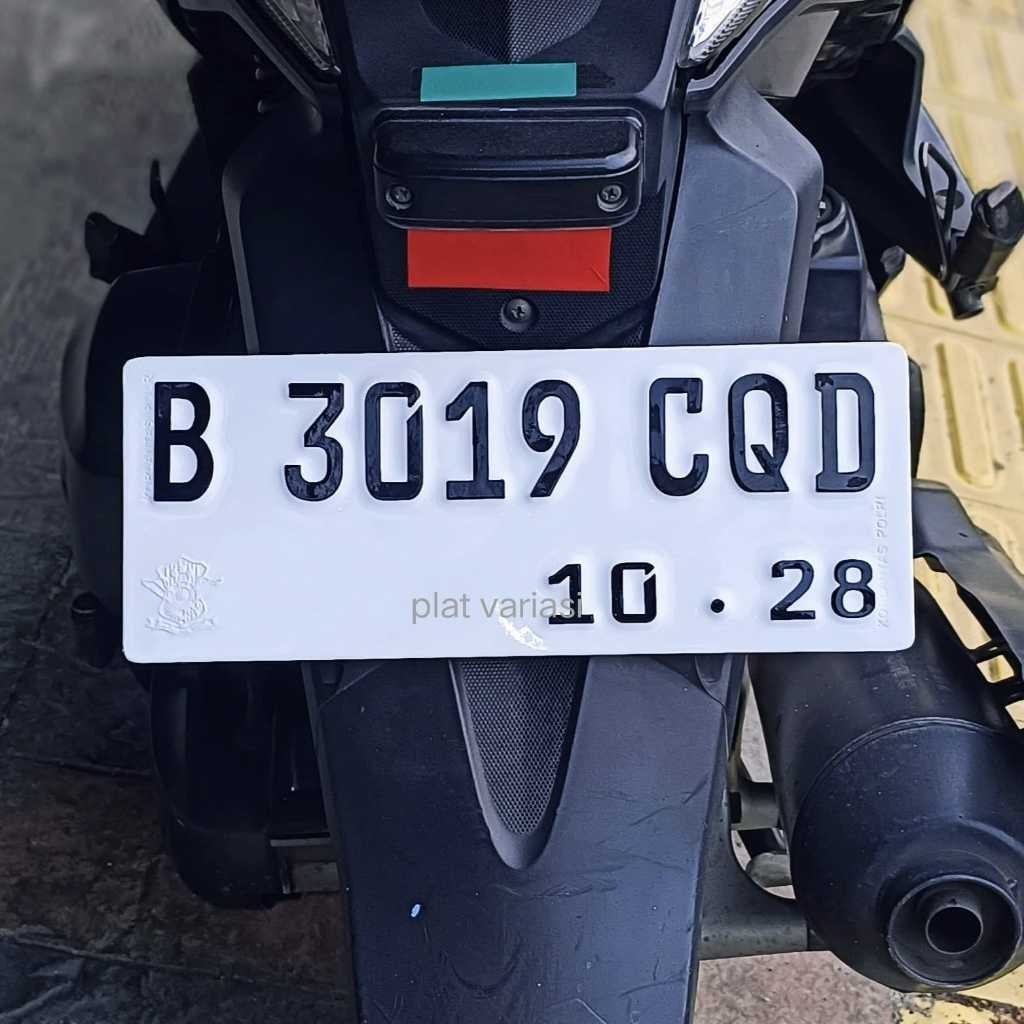 Jual plat nomor motor font terbaru 2 pcs / plat nomor motor custom ...