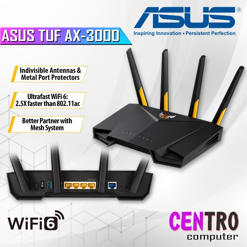 Jual ASUS TUF AX-3000 Dual Band WiFi 6 Router TUF Gaming RT- AX3000 ...