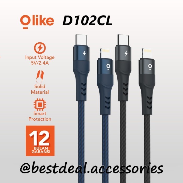 Jual Olike D102CL USB-C to Lightning Braided Kabel Data Cable iPhone ...