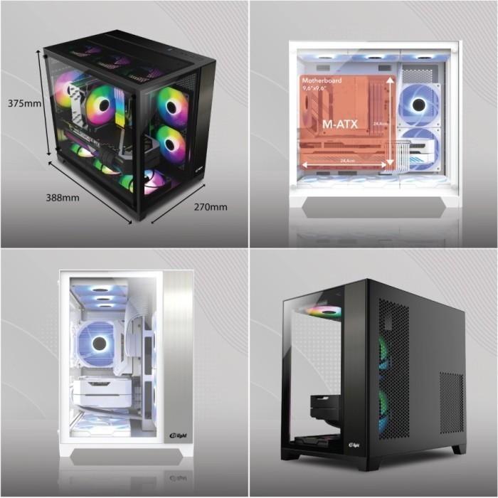 Jual Casing ENLIGHT Z6 - Micro ATX INCLUDE 3 FAN - Hitam | Shopee Indonesia