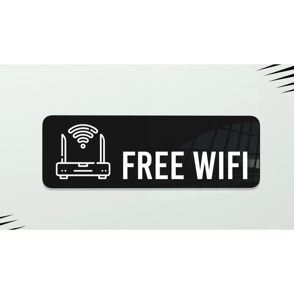 Jual Papan Tanda Akrilik Free Wifi | Sign Board Acrylic Wifi Tinggal ...
