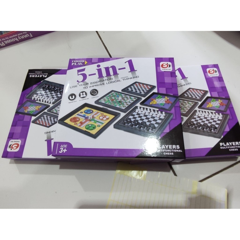 Jual Mainan Board Game 5in1 Magnet Ludo Catur Halma Ular Tangga Kartu ...