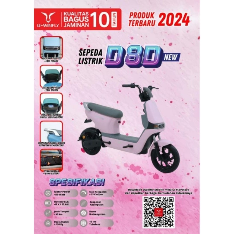 Jual Sepeda Listrik NEW UWINFLY DF8s D8s DRAGON FLY 8 48V 12Ah D8d 48V ...