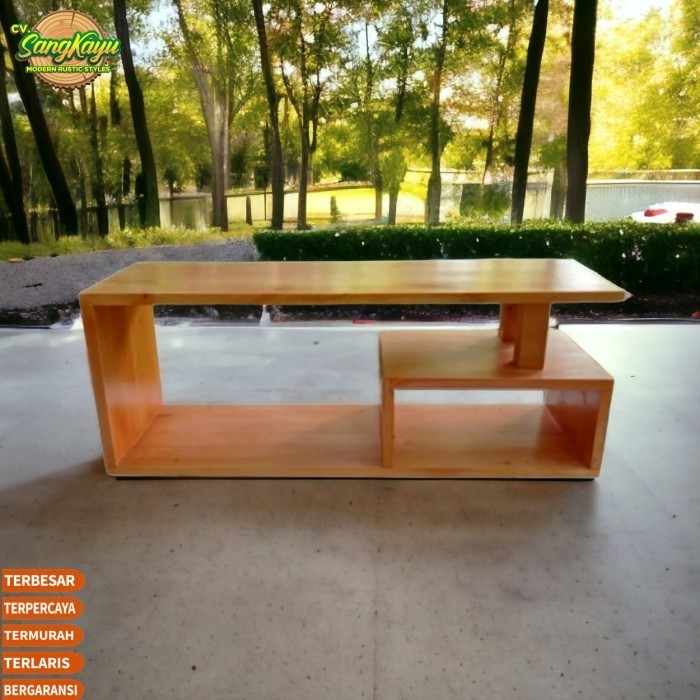 Jual Meja kayu minimalis kotak table 80x25x35 rak susun kayu side table ...