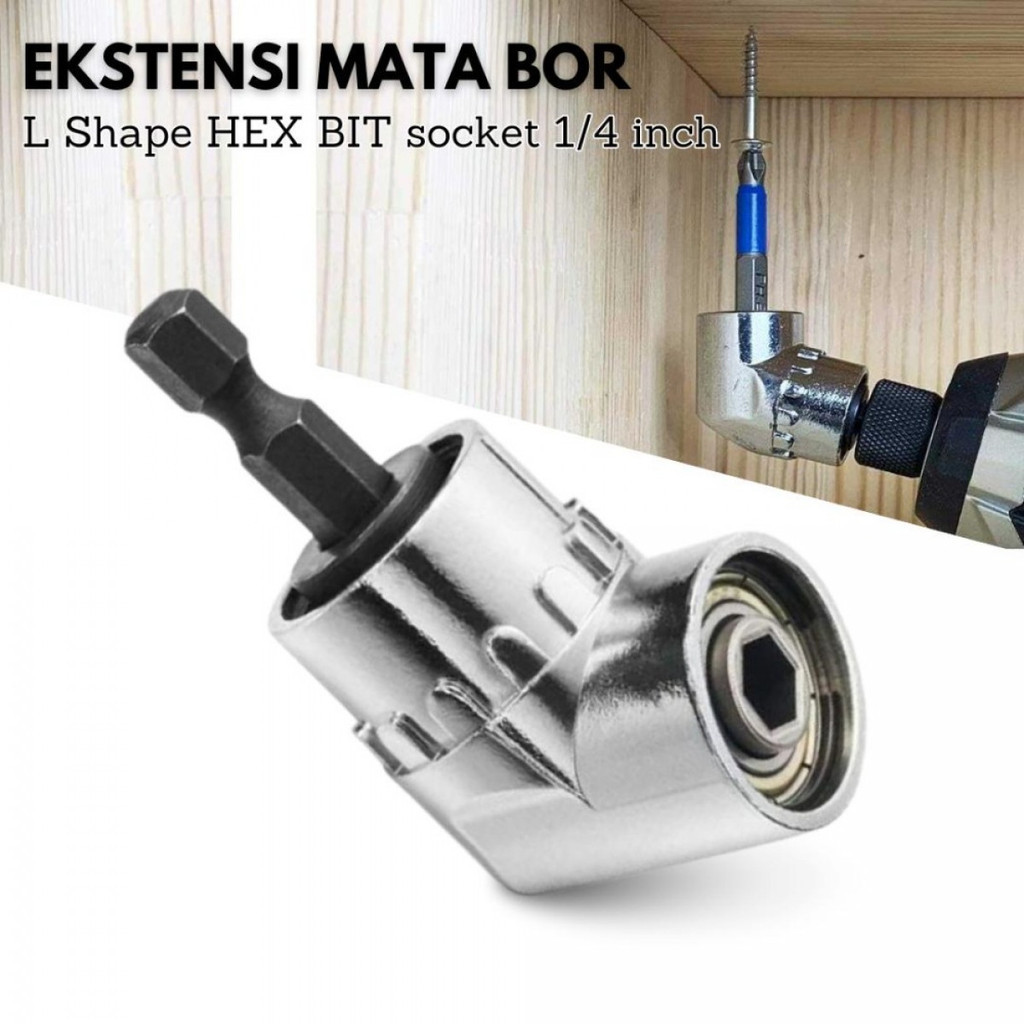 Jual Drill Extension L-Shape Hex Bit Socket Ekstensi Mata Bor 1/4 Inch ...