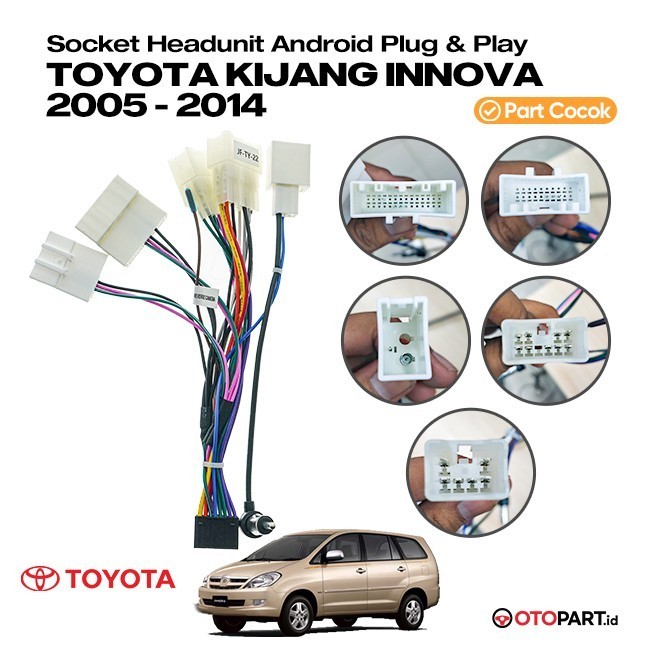 Jual Soket Kabel PNP Head Unit Android Toyota Kijang Innova 2005-2014 ...