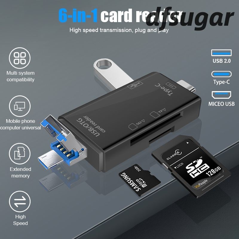 Jual Pembaca Kartu Tipe C Multifungsi 6-In-1 Ponsel Komputer Adaptor ...