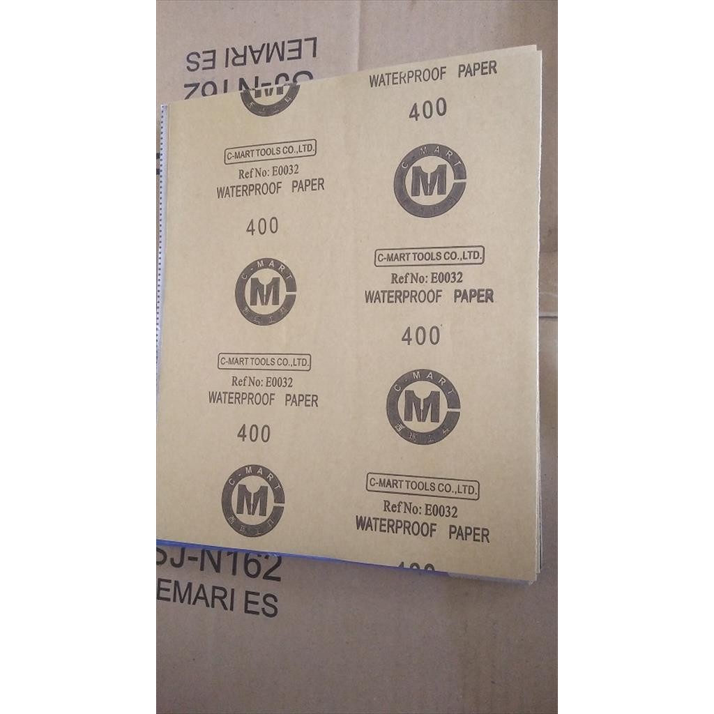 Jual Amplas Lembaran Grit 400 Paper Kertas Waterproof Abrasive Kasar C ...