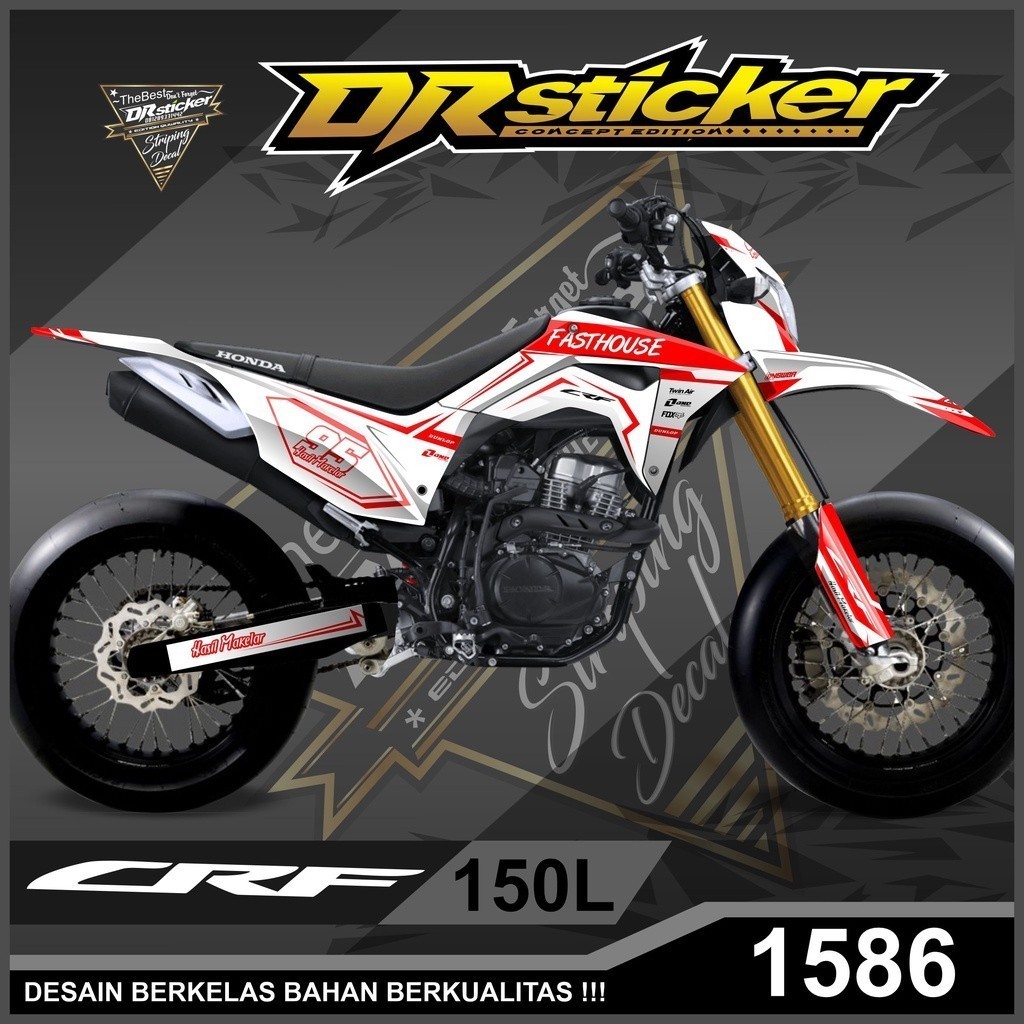 Jual Dekal Sticker Custom CRF 150L Full Body sticker Motor Honda CRF Desain Grafis Fasthouse ...