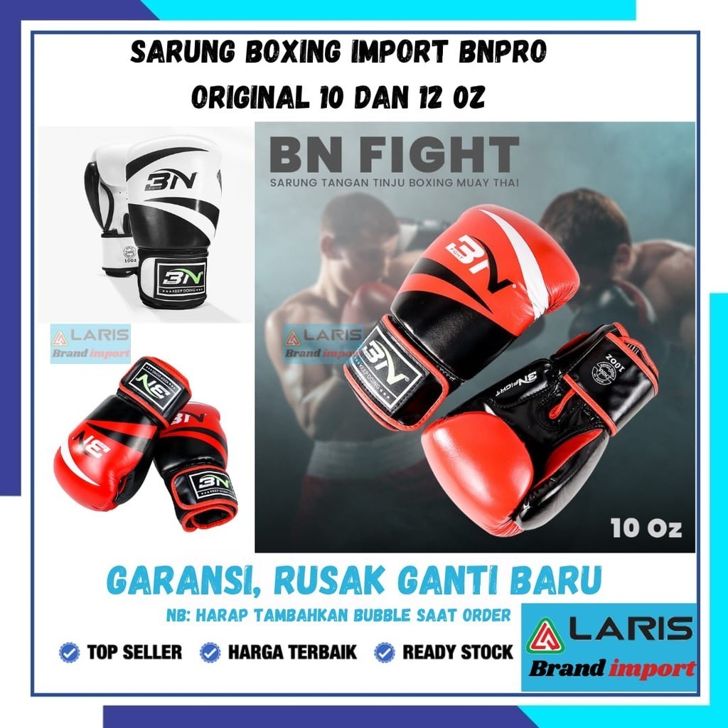 Jual BN Fight Sarung Tangan Tinju Boxing Muay Thai Leather Glove Breathable 10oz - BN02 | Shopee ...