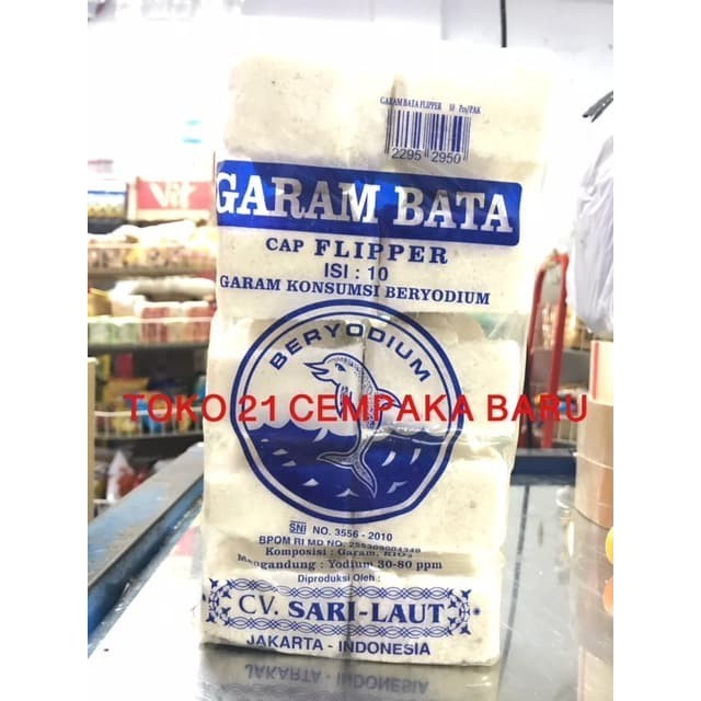 Jual GARAM BATA CAP FLIPPER ISI 10 BLOK | LUMBA LUMBA Garam Meja ...