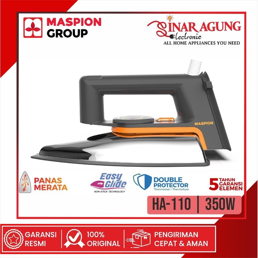 Jual MASPION HA110 / HA-110 SETRIKA LISTRIK KERING - GARANSI RESMI | Shopee Indonesia