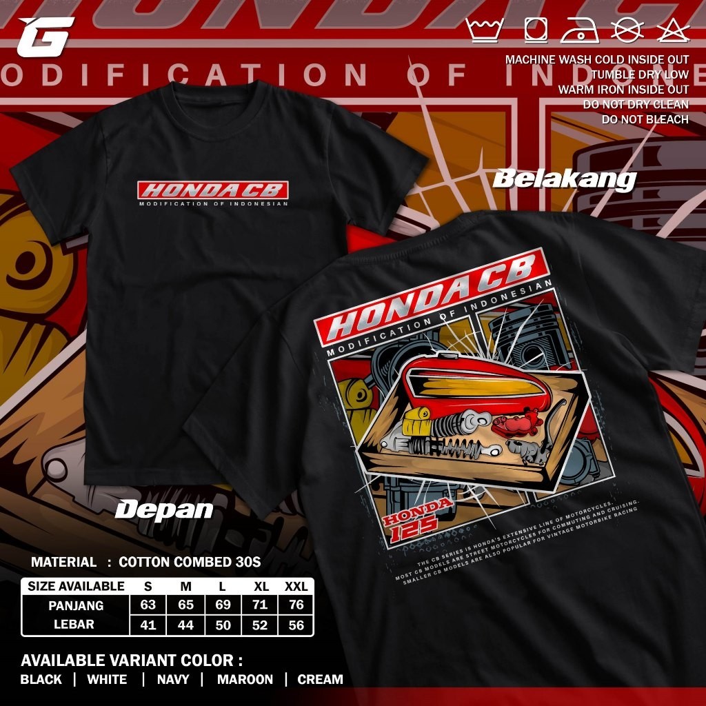 Jual VISSION OFFICIAL Kaos Racing Honda CB 125 Modification Of Indonesia Baju Distro Motor Herex ...