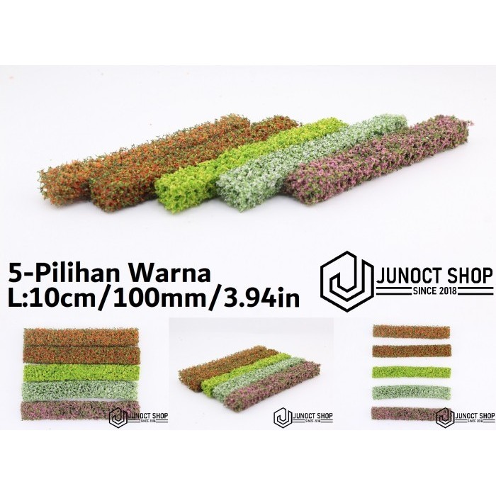Jual Maket Rumput Semak Pagar Berwarna Bunga Panjang L:10cm 100mm 3 ...