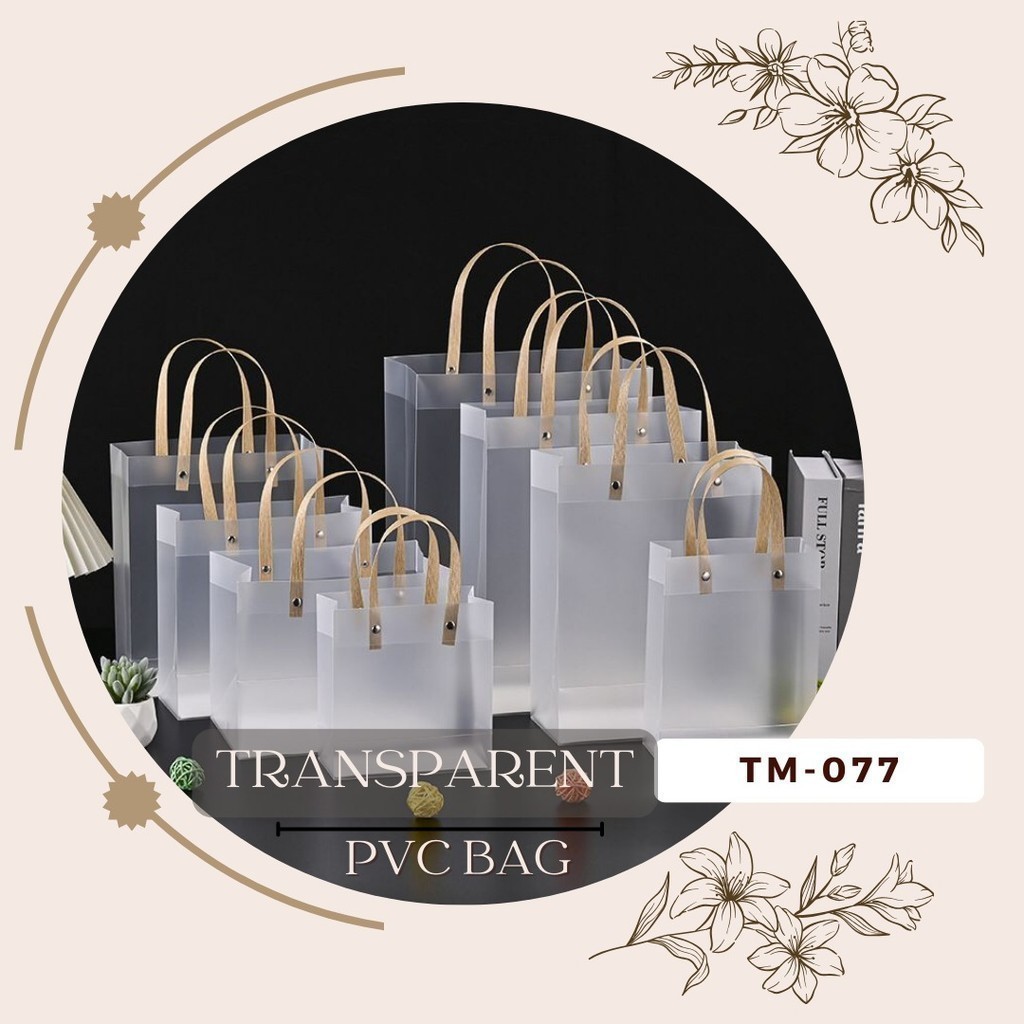 Jual TM077 – PAPERBAG MIKA TRANSPARENT BENING TAS TOTEBAG POLOS ...