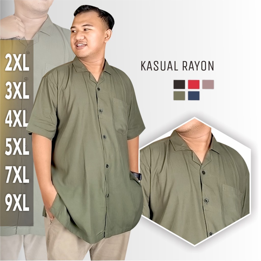 Jual Kemej Rayon Jumbo Polos Dewasa Bigsize XXL XXXL XXXXL XXXXXL 2XL 3XL 4XL 5XL 7XL 9XL ...