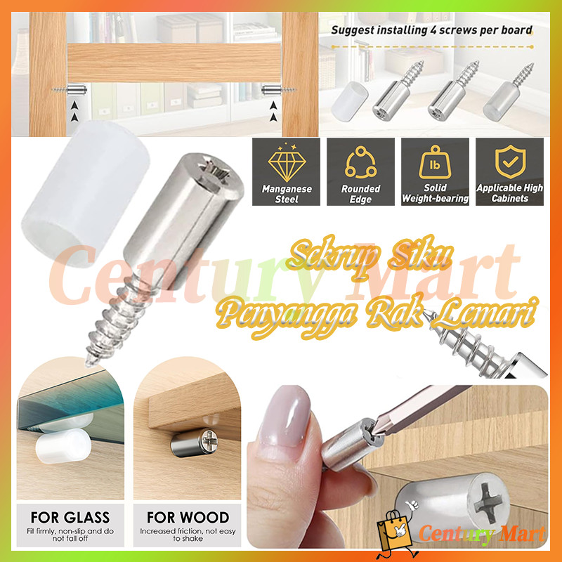 Jual Ambalan Bulat Besi /Sekrup Siku Penyangga Rak Lemari/ Ambalan ...