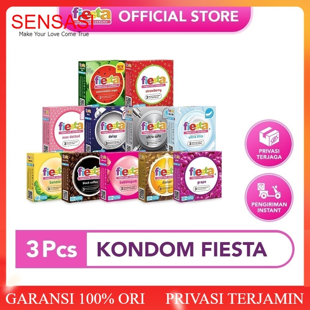 Jual Kondim Fiesta isi 3 pcs / Kondom Fiesta Berbagai Rasa isi 3 pcs ...