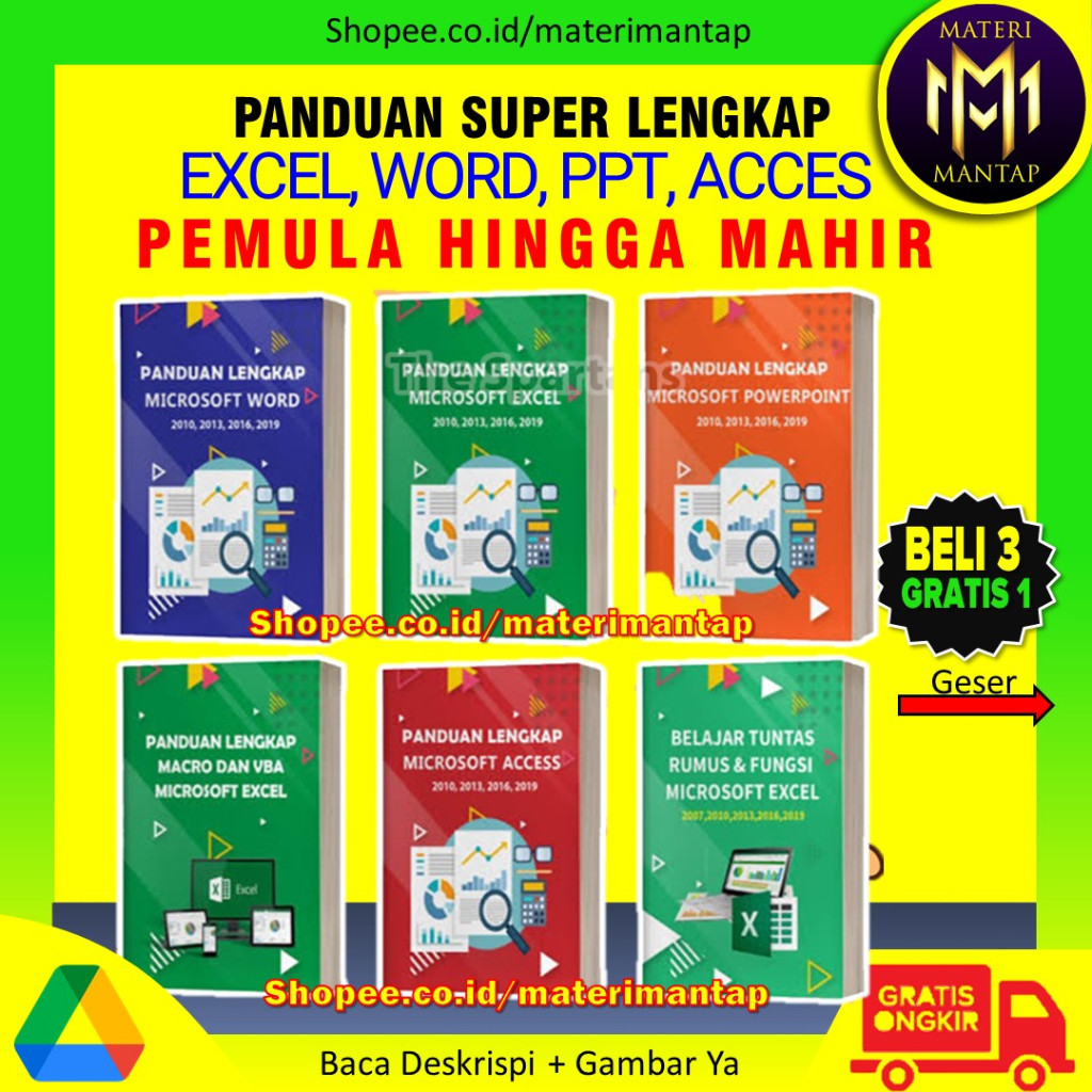 Jual PANDUAN MS OFFICE LENGKAP - Word, Excel, Powerpoint, Access Pemula ...