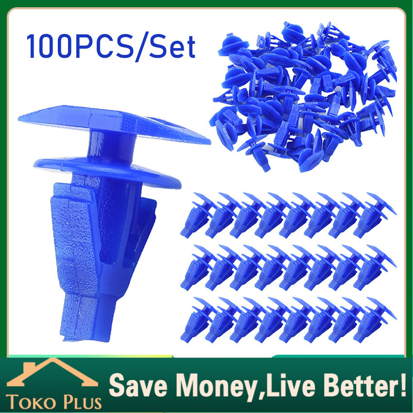 Jual 100Pcs Klip Kancing Karet Pintu Mobil Toyota Universal Biru ...