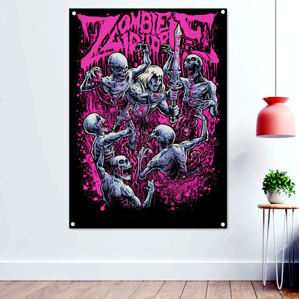 Jual Poster - Cannibal Zombies Rock and Roll Skull Art Poster Hanging ...
