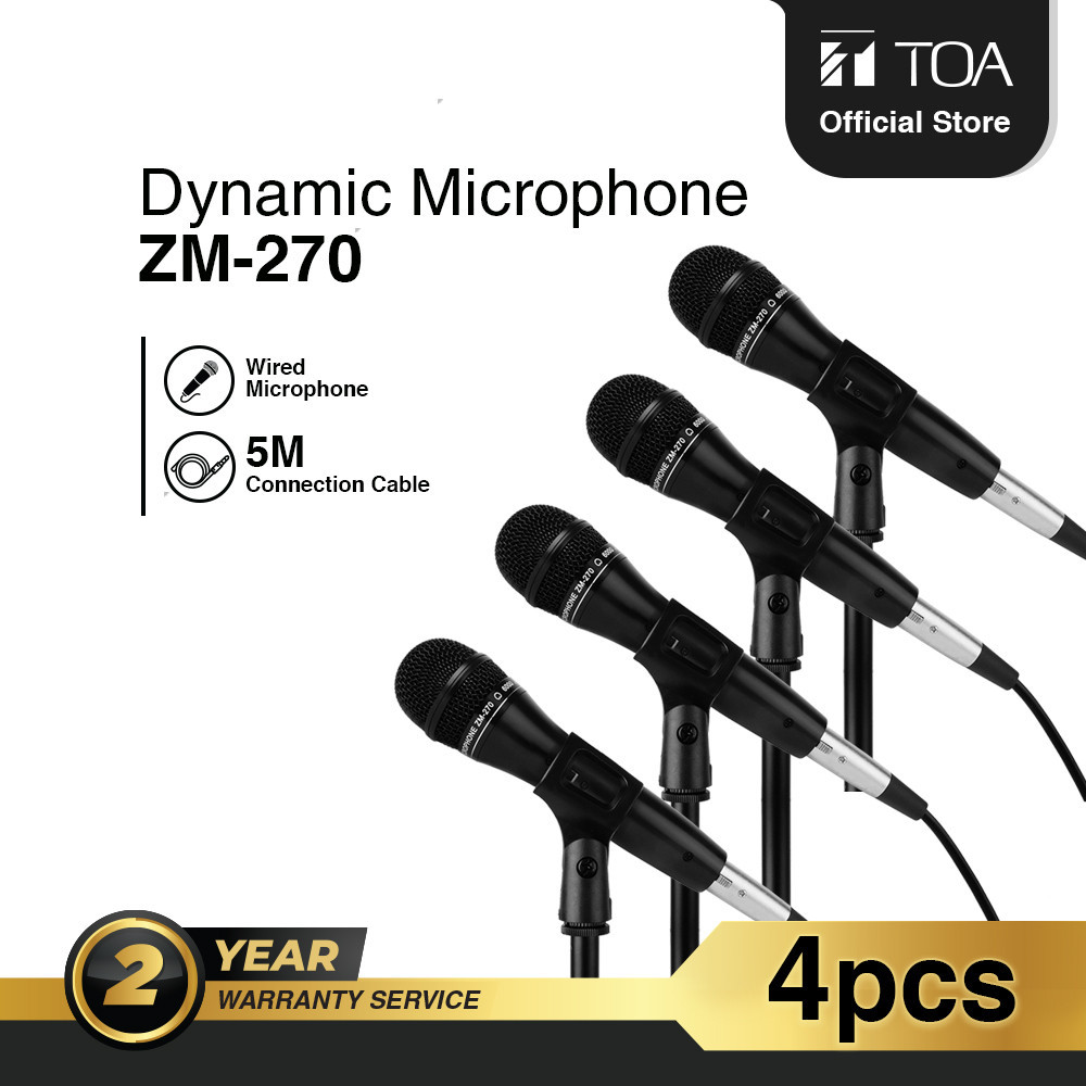 Jual TOA Bundling 4 PCS ZM-270 Dynamic Microphone | Shopee Indonesia