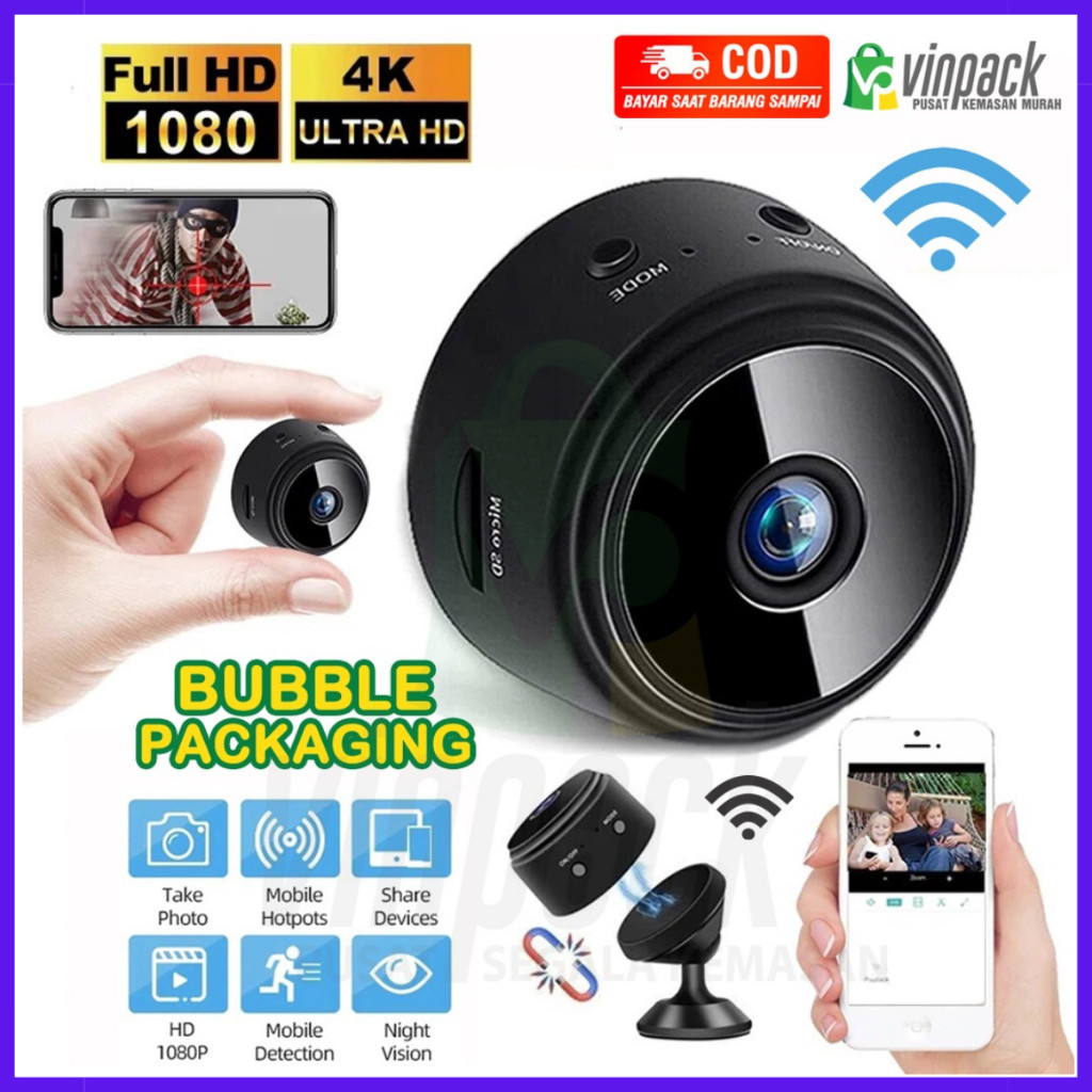 Jual inovasi_tani-Mini WiFi IP Camera CCTV Wide Angle Nightvision 1080P ...
