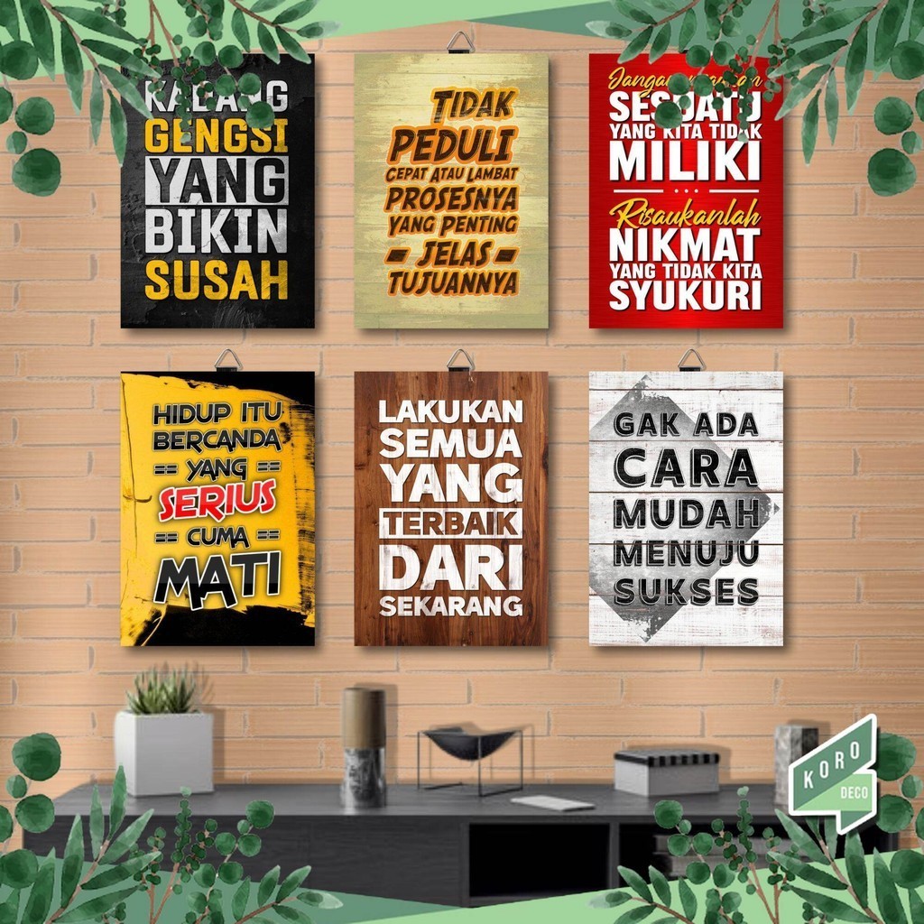 Jual Kata kata Poster Motivasi Hiasan Dinding Kata Kata Motivasi Poster ...