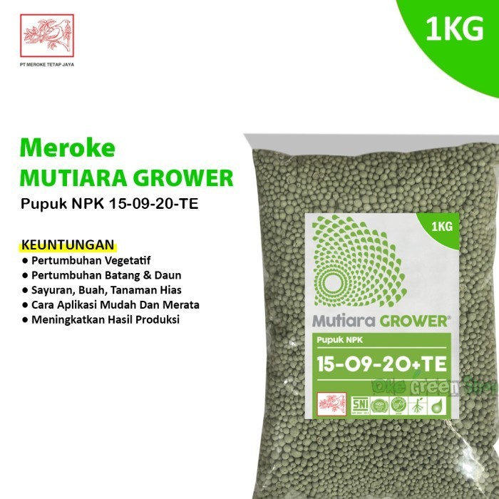 Jual 1 KG - Pupuk Meroke NPK Mutiara Grower 15-09-20+TE | Shopee Indonesia