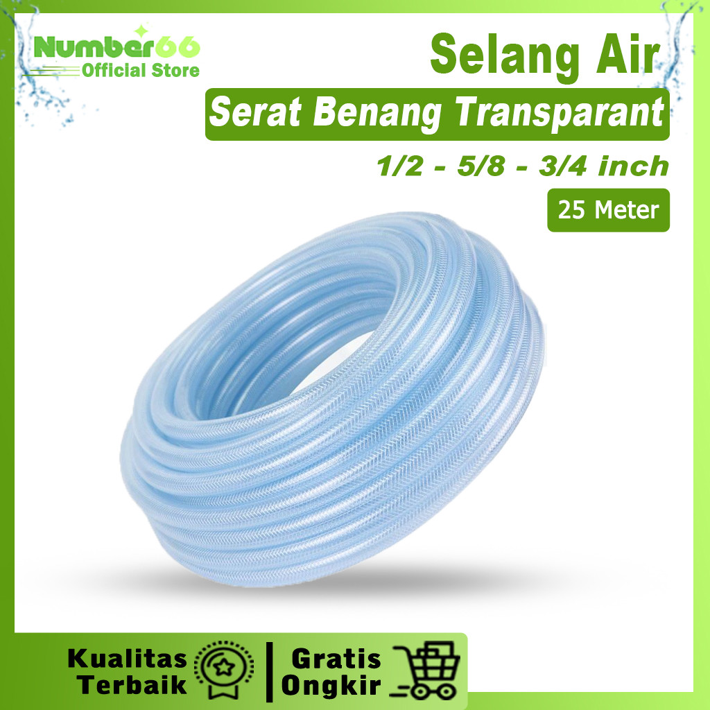 Jual SELANG AIR SERAT BENANG TRANSPARANT 1/2 5/8 3/4 INCH 20 & 25 METER 1 ROL SELANG CUCI MOTOR ...