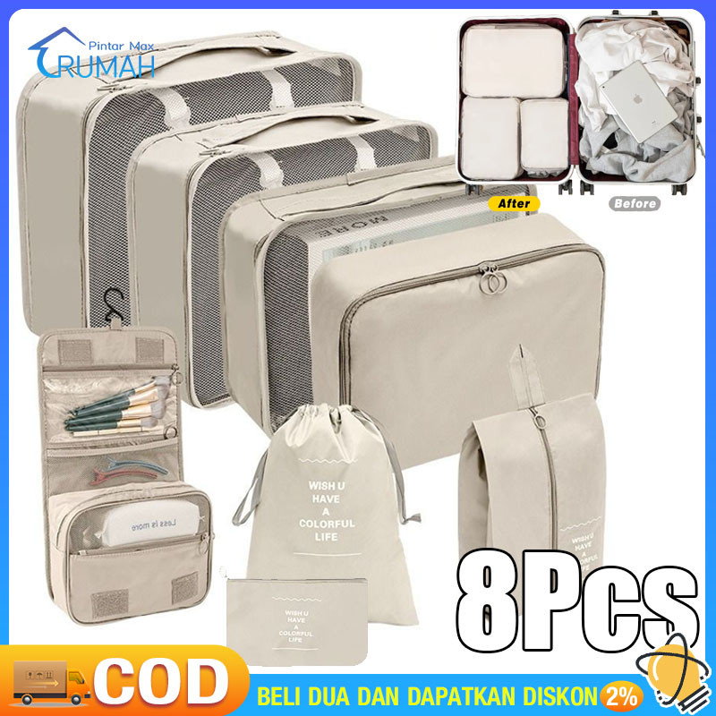 Jual 4/5/8pcs Tas Organizer Travel Storage Bag Press As Koper ...