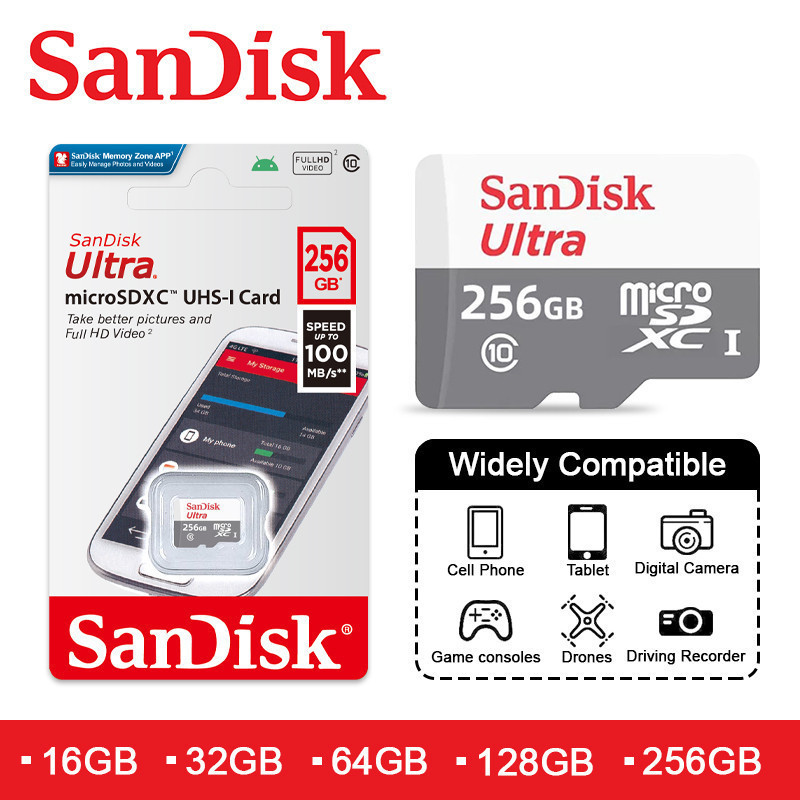 Jual SanDisk Ultra Memory Card 16GB/32GB/64GB/128GB/256GB SDXC Class 10 ...