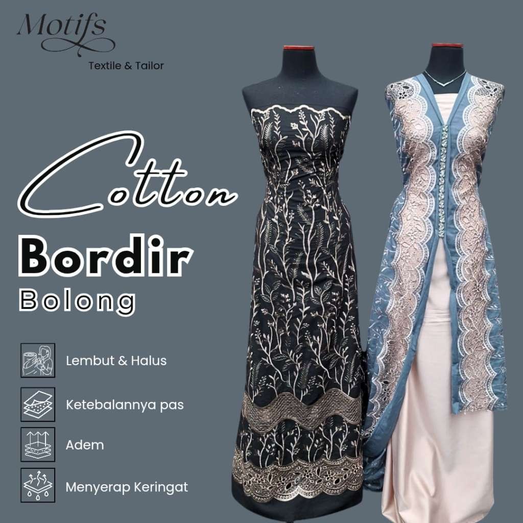 Jual MOTIFS - ( HARGA PER 0.5 METER ) COTTON EMBROIDERY BOLONG - KATUN ...