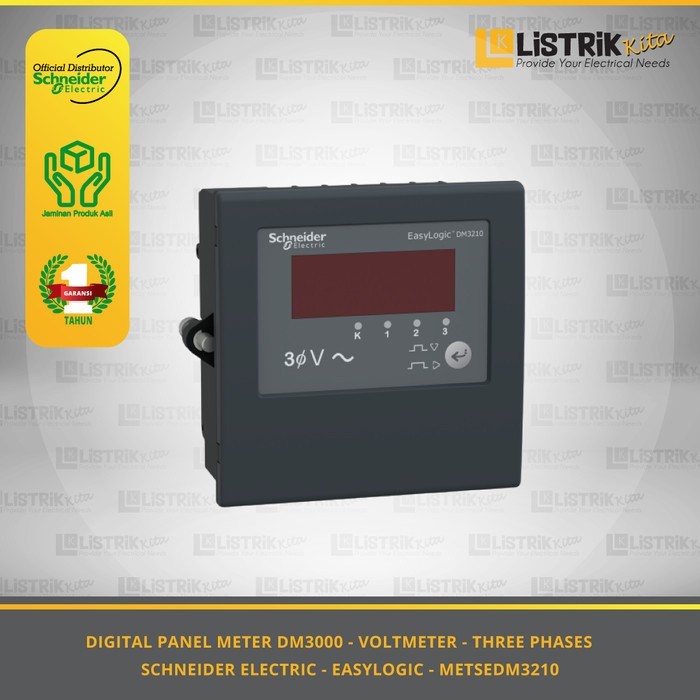 Jual DIGITAL PANEL METER EASYLOGIC SCHNEIDER ELECTRIC DM3000 VOLTMETER 3P - METSEDM3210 | Shopee ...