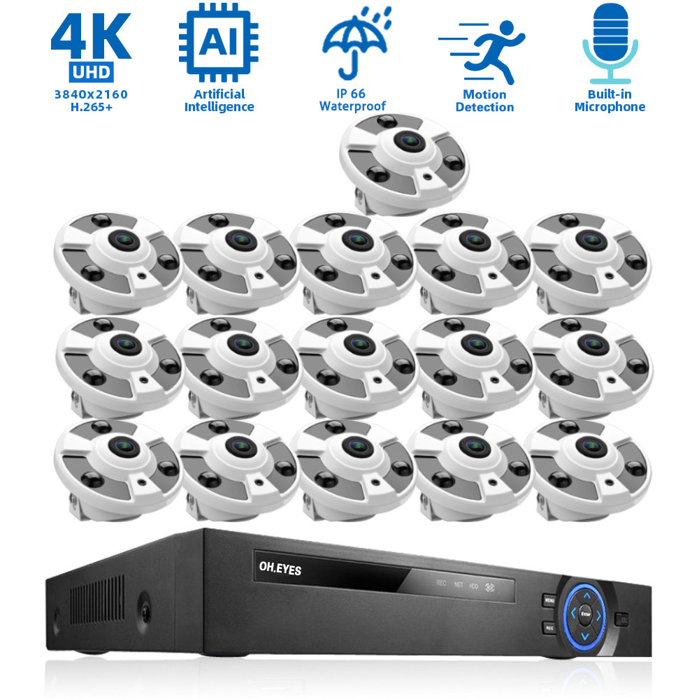 Jual 16 Channel Security Dome Camera System 4K 16CH POE NVR Kit Indoor ...