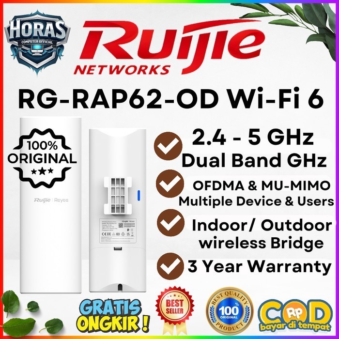 Jual Ruijie RG-RAP62-OD AX3000 Wi-Fi 6 Bridge Gigabit IP65 Access Point | Shopee Indonesia