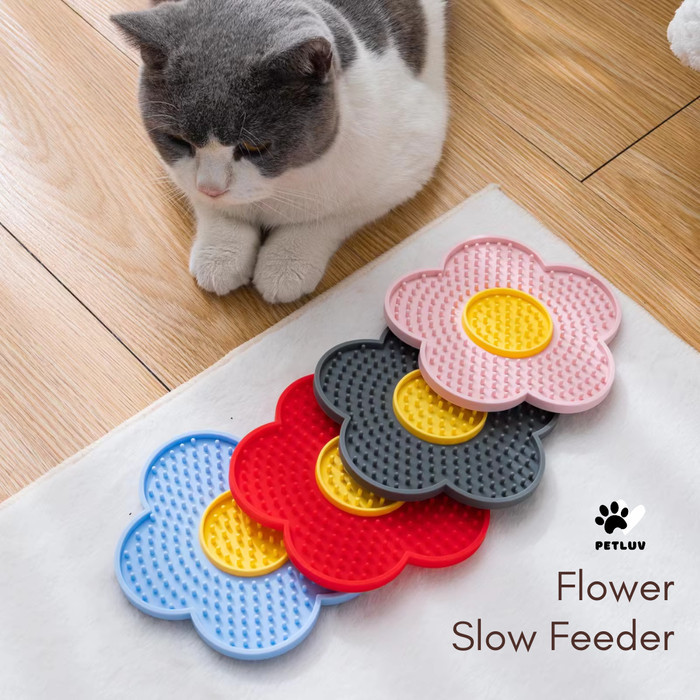 Jual Petluv Silicone Cat Dog Lick Mat Slow Feeder FLOWER/Tempat Makan ...