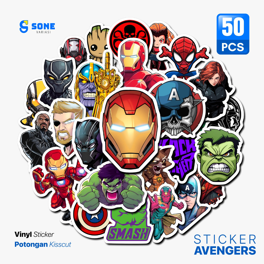 Jual Stiker Avengers Marvel / Vinyl Waterproof Anti Air / Sticker ...