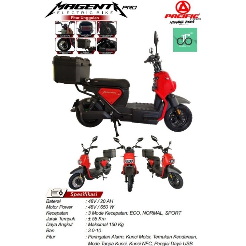 Jual Sepeda Listrik Pacific Magenta Pro | Shopee Indonesia