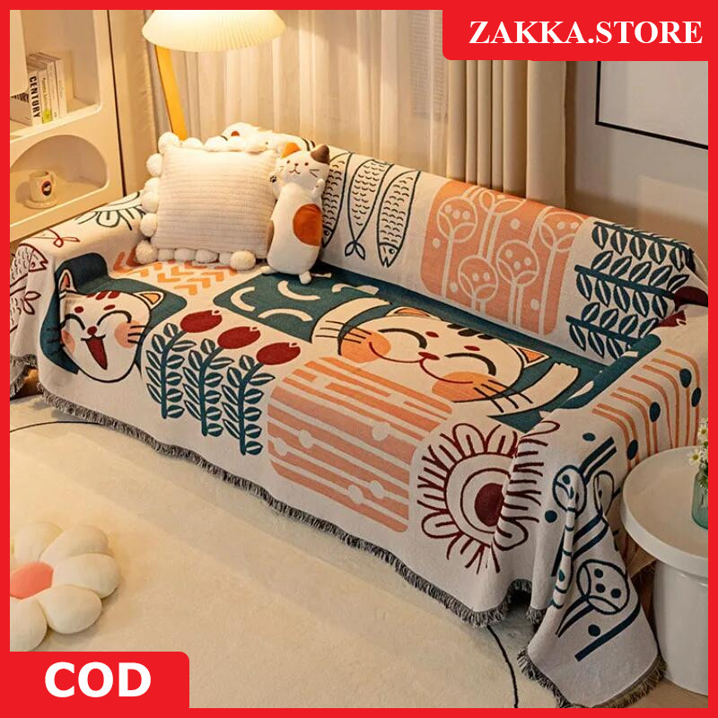 Jual Zakka COD Cover Sofa sofa cover sarung sofa throw blanket Penutup Sofa kartun Selimut sofa ...