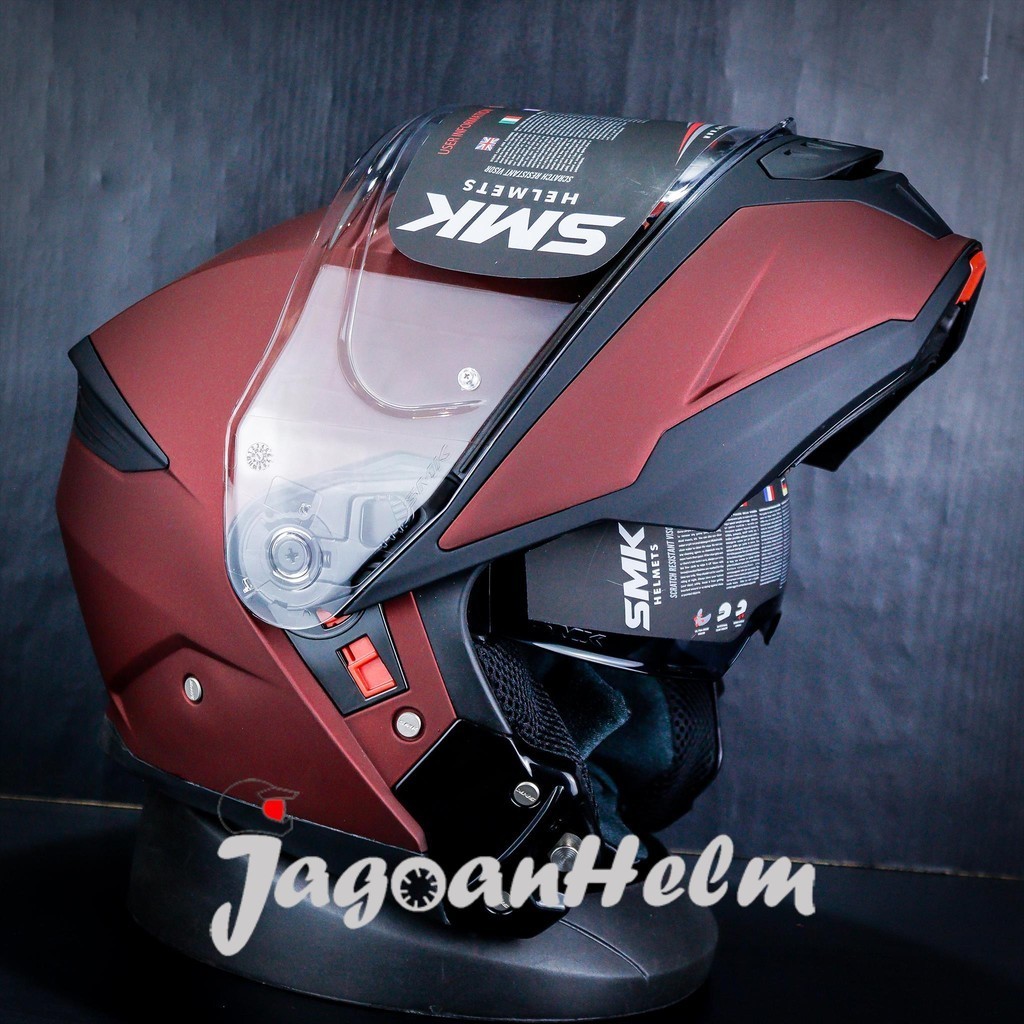 Jual HELM SMK GULLWING MA300 SOLID | WINE RED | MODULAR | Shopee Indonesia