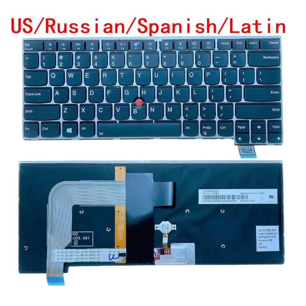 Jual PREORDER New US Russian Spanish Latin Laptop Backlit Keyboard For ...