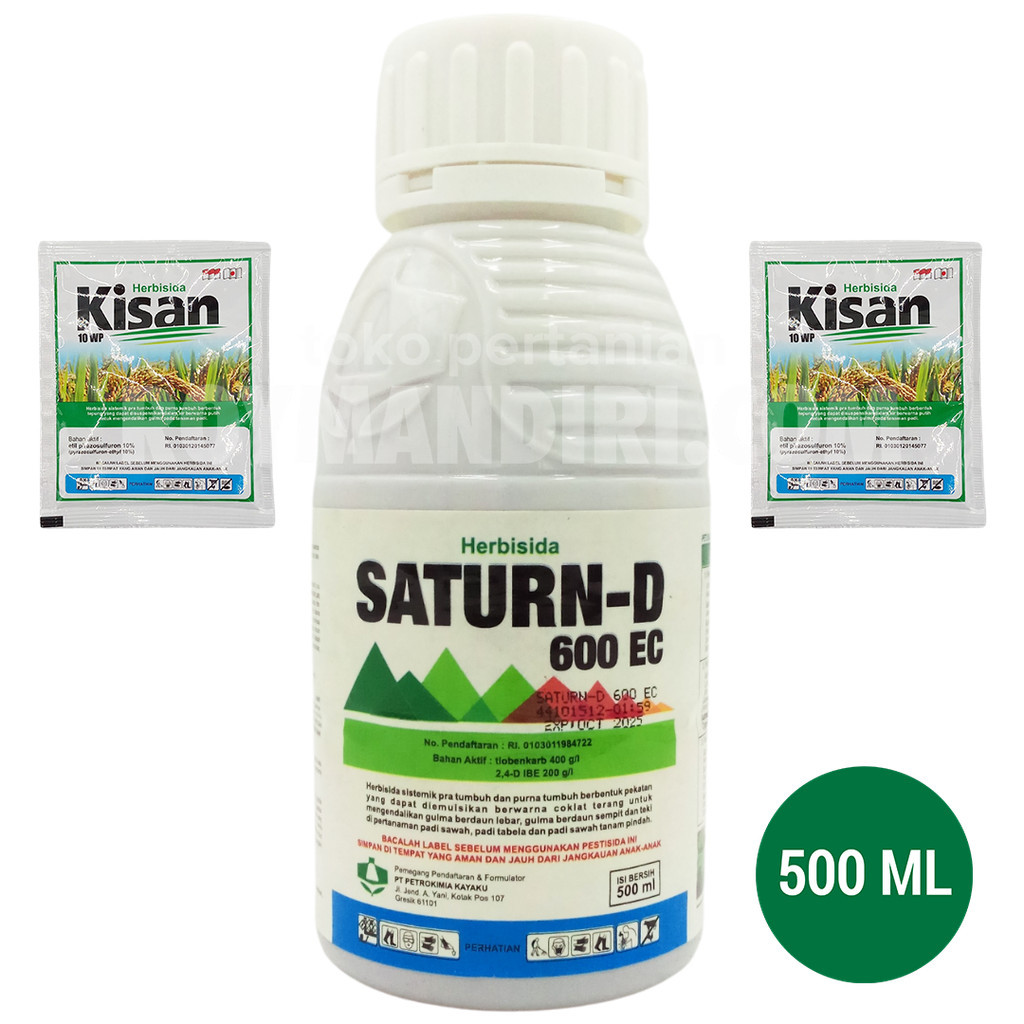 Jual Herbisida Selektif Padi Saturn-D 600EC @500 ml plus 2 Kisan @25 ...