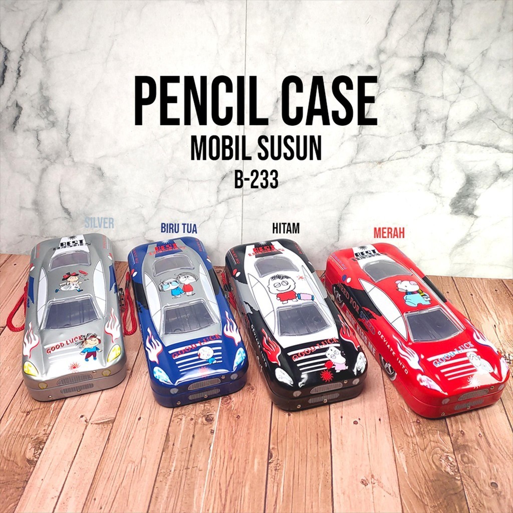 Jual Kotak Pensil Kaleng Mobil B-233 / Kotak Pensil Kaleng 3 susun ...