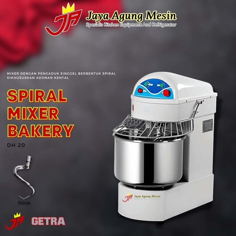 Jual Spiral Mixer DH-20 Getra/Mixer Spiral Adonan Kental DH 20 Getra ...