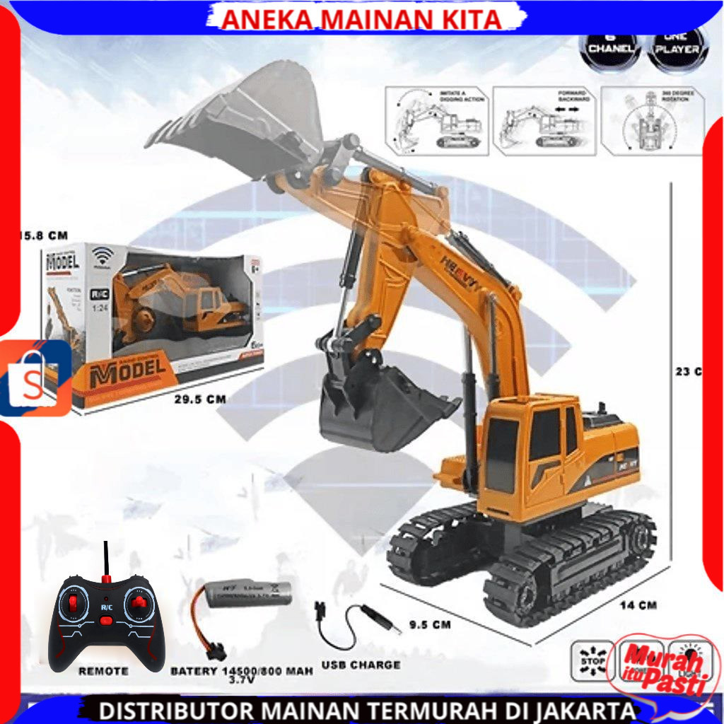 Jual Mainan RC Excavator Truck Remote Control Truk Beko RC | Shopee ...