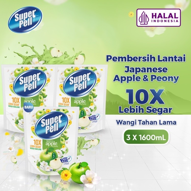 Jual Superpell Pel Lantai Liquid Japanese Apple & Peony 1600 mL x3 ...